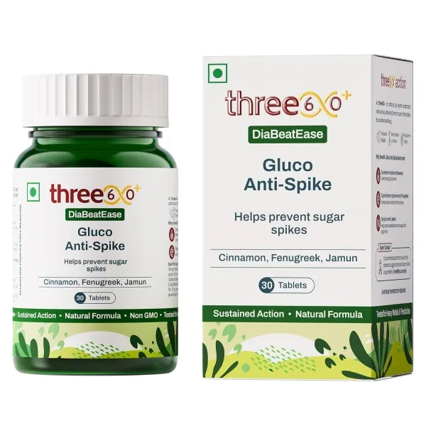 three60+ DiaBeatEase Gluco Anti-Spike Tablets 30 Tablets