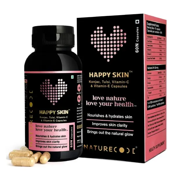Nature Code Happy Skin Capsules, 60 Veg Capsules
