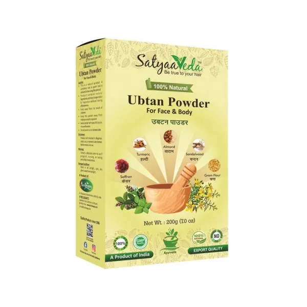 SatyaaVeda Ubtan Ayurvedic Face Pack Powder with Saffron, Turmeric ...