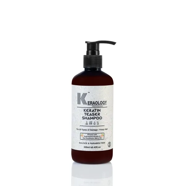 KERAOLOGY Keratin Teaser Shampoo For All Types of Damage and Frizzy ...