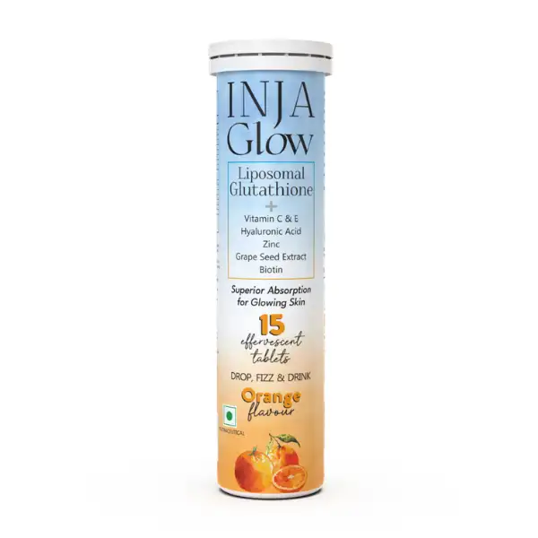 INJA Glow Liposomal Glutathione, Anti-Aging, Orange - 15 Effervescent ...