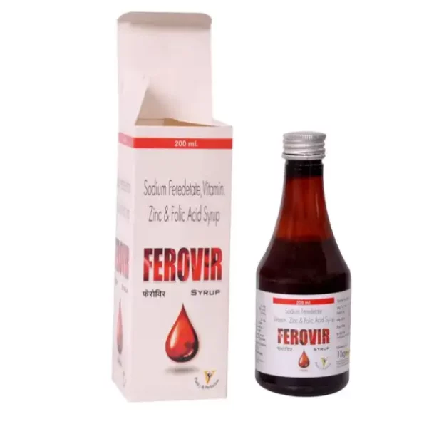 Virgo Healthcare Ferovir Syrup with Sodium Feredetate, Vitamin,Zinc and ...
