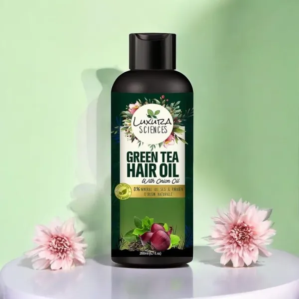 Luxura Sciences Green Tea Hair Oil with Onion Oil 200ml for Hair