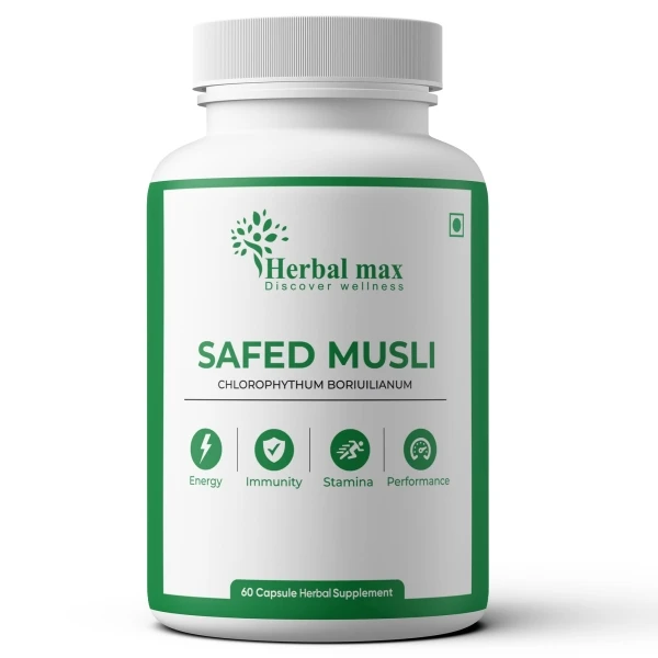 Herbal Max Safed Musli Capsule For Natural Energy & Immunity Booster ...