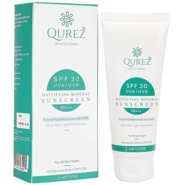 Qurez Mattifying Mineral Sunscreen SPF 30, 50 ml