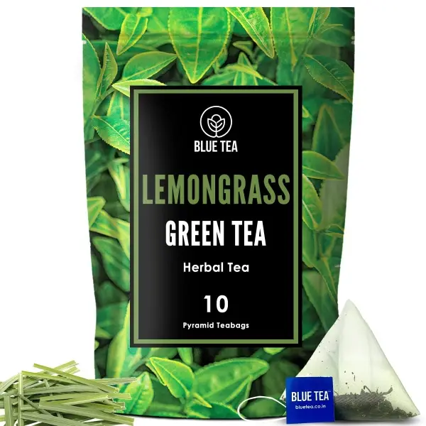 BLUE TEA - Lemongrass Green Tea Bags - 10 Premium Tea Bags