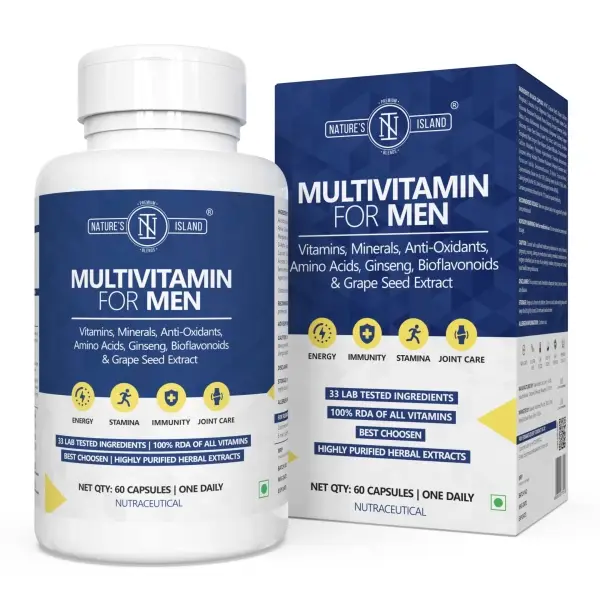 Nature's Island Multivitamin For Men - 100% RDA with Calcium ...