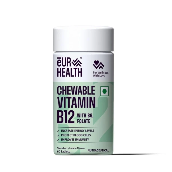eUR Health Vitamin B12 Chewable Tablets, 60 Count