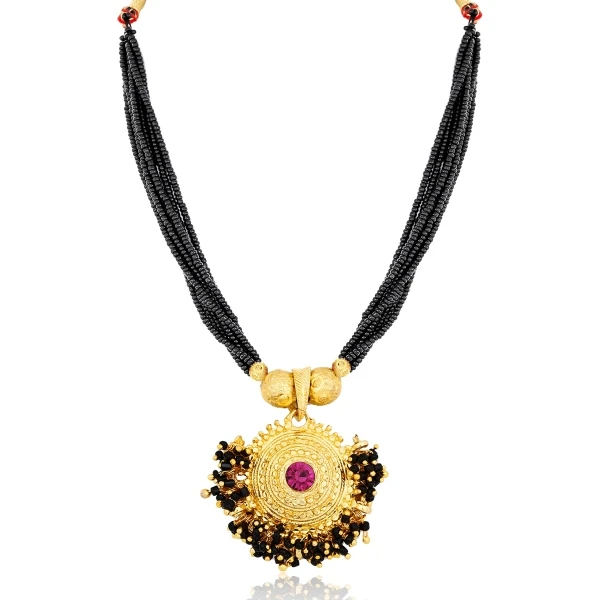 Traditional South indian Temple 1 Gram Gold 18KT Maharashtrian tanmani ...
