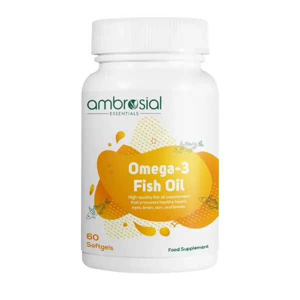 Ambrosial Omega 3 1000 mg with EPA 180 mg & DHA 120 mg, 60 Capsules